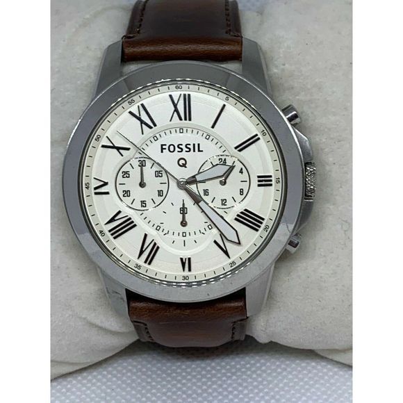 Fossil | Jewelry | Fossilndw Unisex Brown Leather Silver Stainless ...